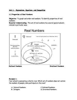 1.1 Patterns and Expressions Notes - Unit 1 - Expressions, Equations ...