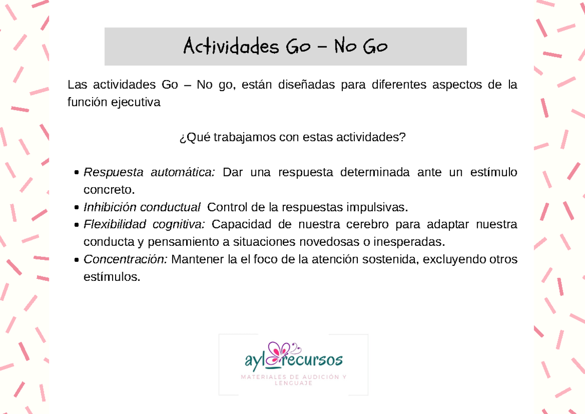 Actividades Go No Go - Tarea atencion - Psicología de la Atención - UniOvi - Studocu