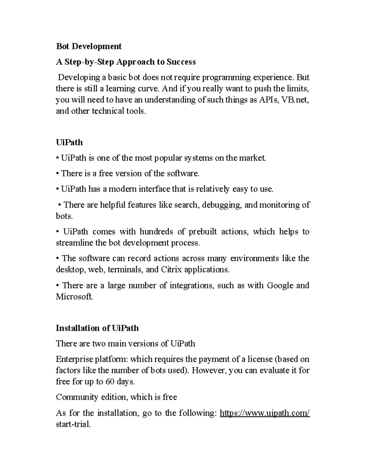 RPA m3 - pratical - Bot Development A Step-by-Step Approach to Success ...