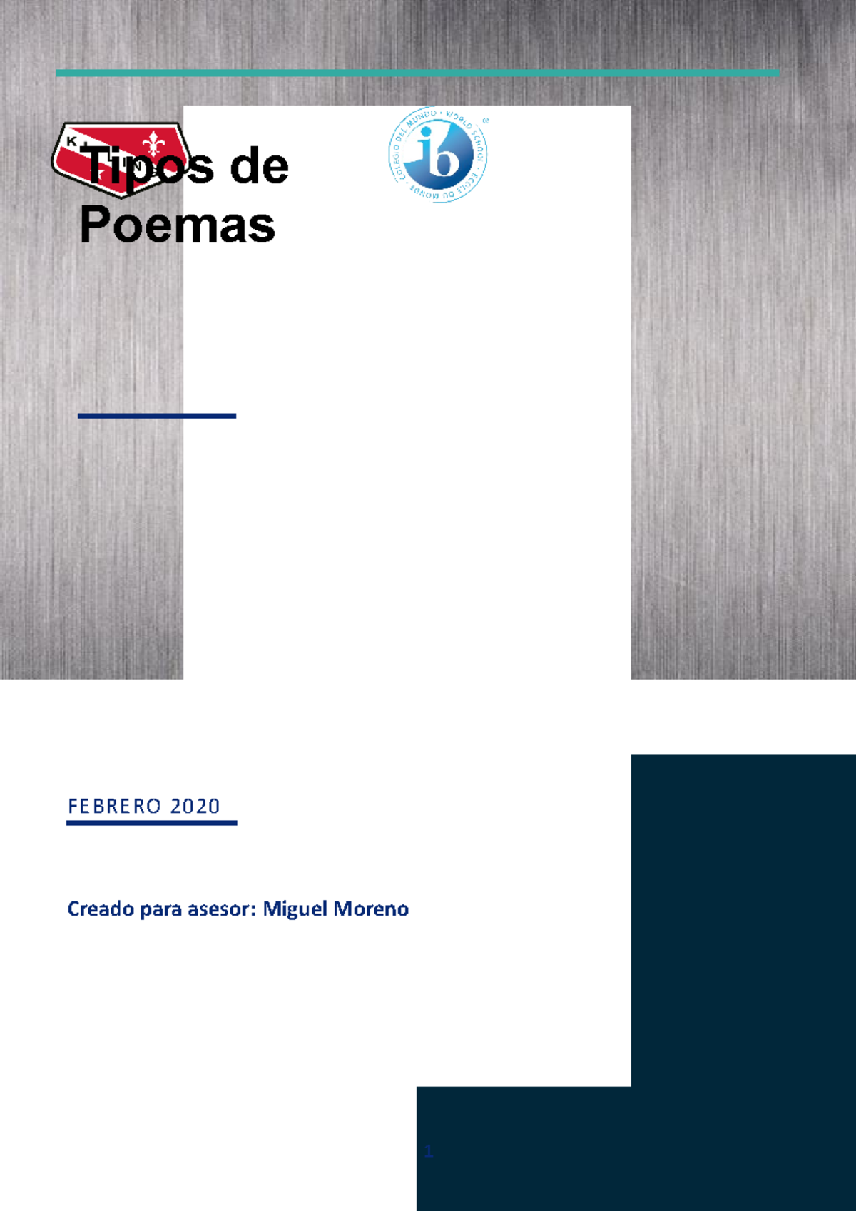 Tipos de poemas - FEBRERO 2020 Creado para asesor: Miguel Moreno Tipos ...