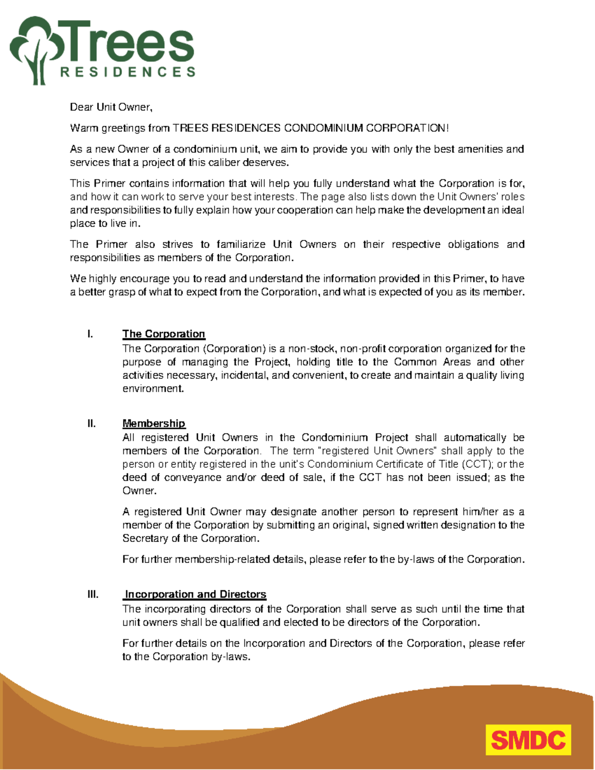 Trees-Residences-Primer - Dear Unit Owner, Warm greetings from TREES ...