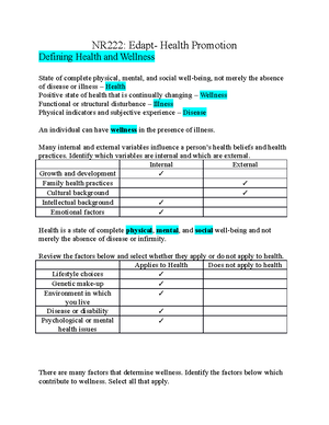 NR222 Edapt Module week 1 - Unit 1 Week 1: Chamberlain Care ...