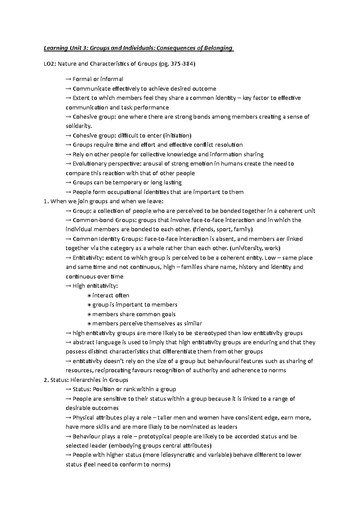 Personality or Developmental Psych Learning UNIT 3 - Learning Unit 3 ...