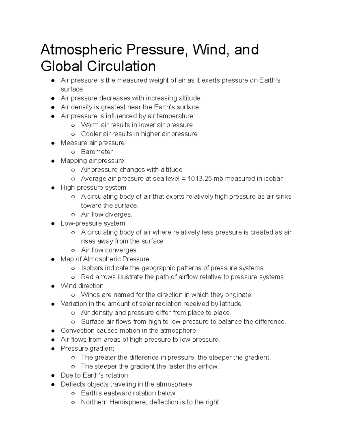 Chapter 6 - Atmospheric Pressure, Wind, and Global Circulation Air ...