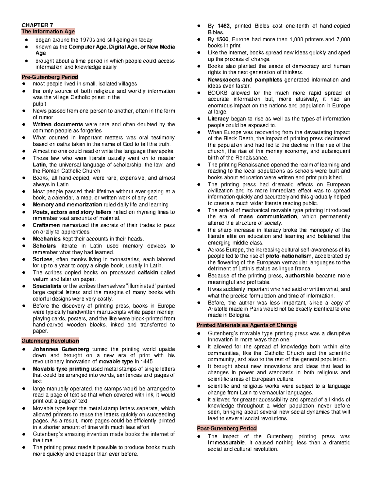 STS-C78 - notes - CHAPTER 7 The Information Age began around the 1970s ...