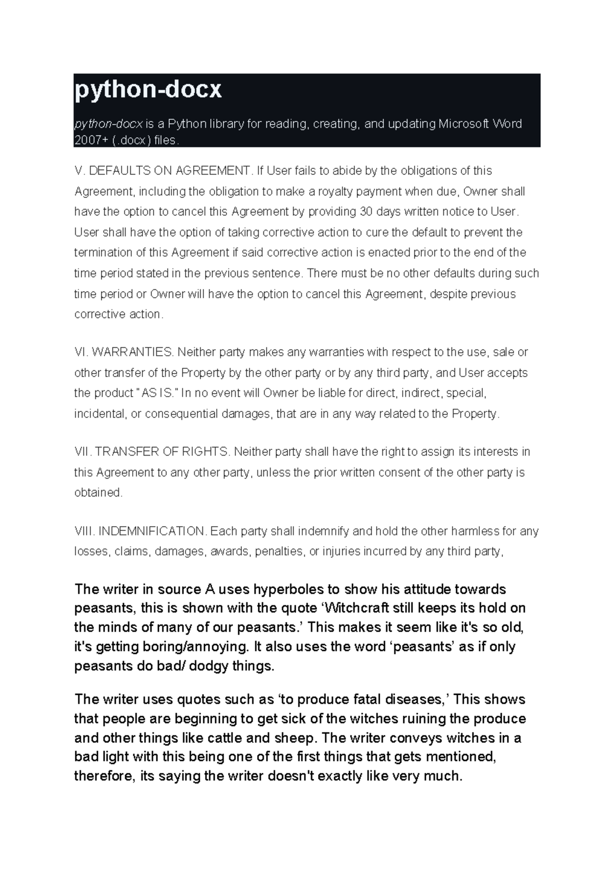 Python-docx - 123 hyperboles and copyright agreements - python-docx python-docx is a Python ...