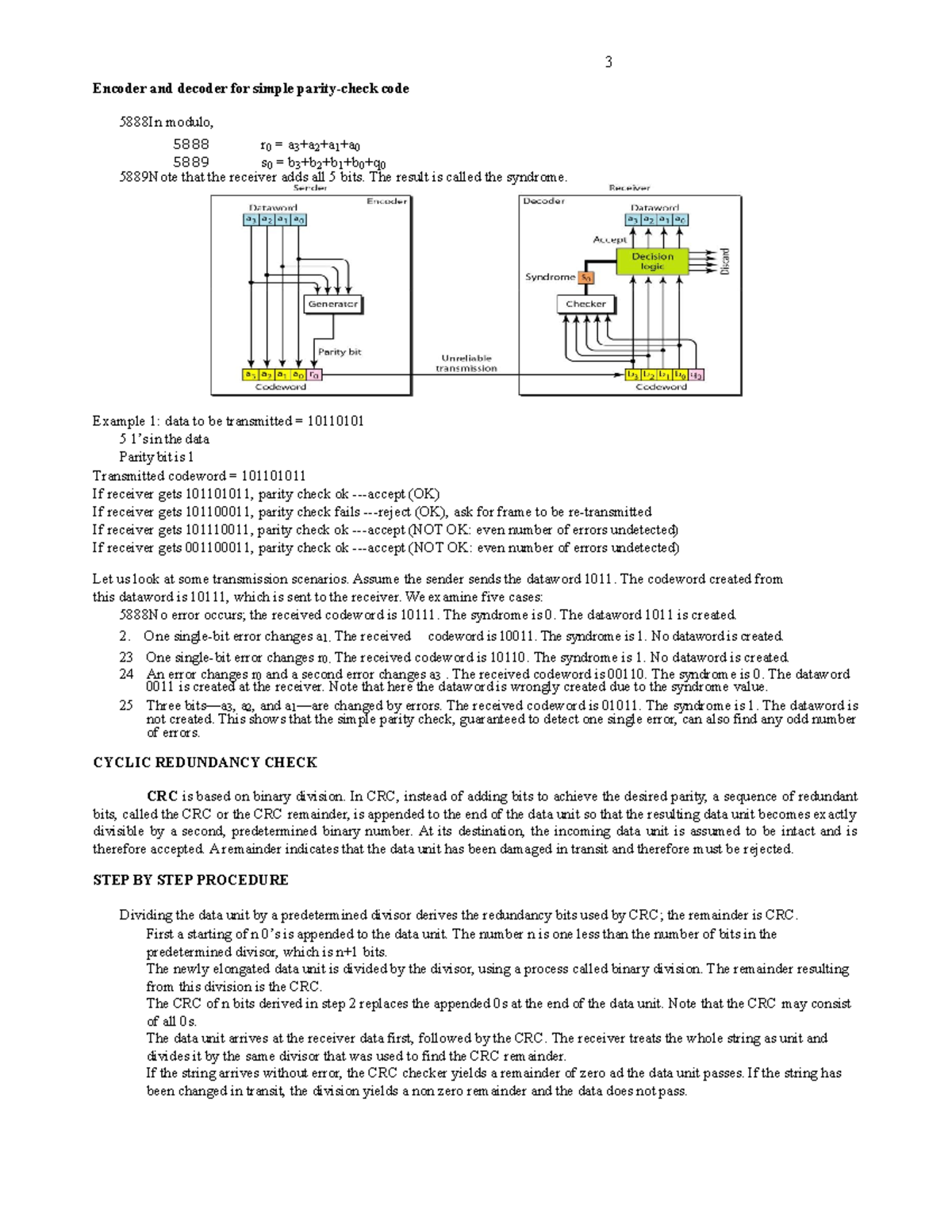 Computer Networks (35) - Encoder and decoder for simple parity-check ...