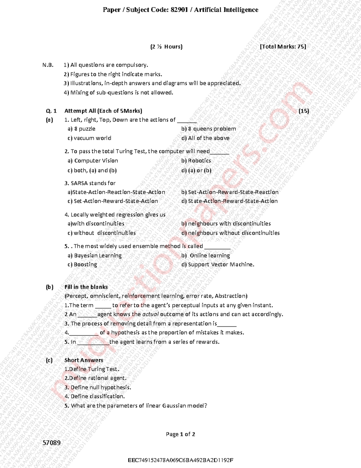 Tybsc-CS SEM5 AI APR19 - Page 1 of 2 57089 (2 ½ Hours) [Total Marks: 75 ...