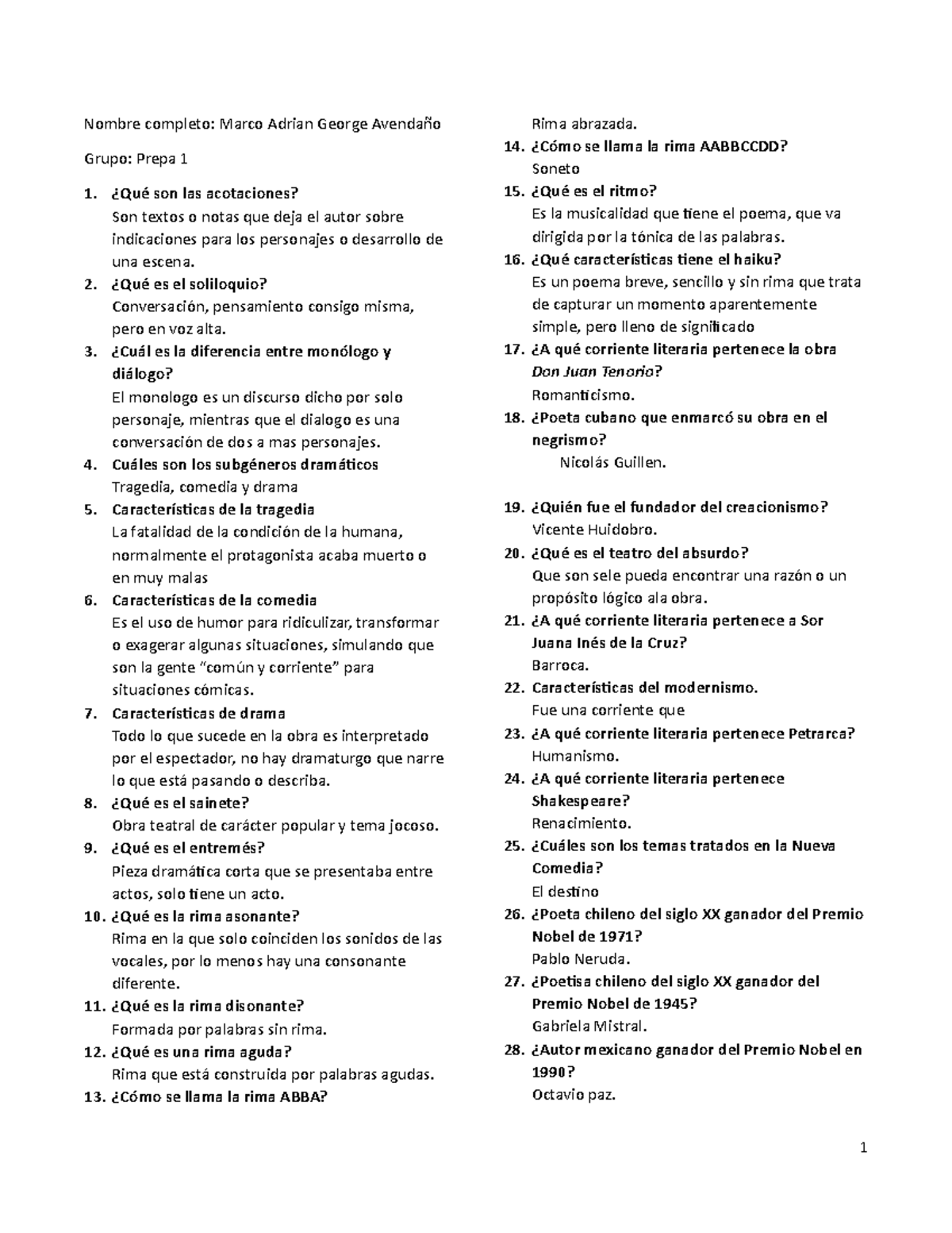 Final de Literatura 2-b - Nombre completo: Marco Adrian George Avendaño ...
