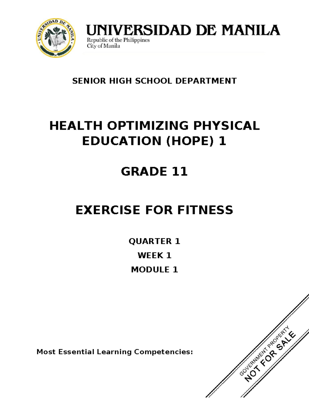 534984213 Phed1 Module 1 - SENIOR HIGH SCHOOL DEPARTMENT HEALTH ...