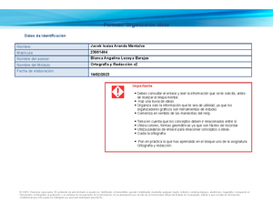 Jacob Aranda Organizando ideas - Formato: Organizando ideas Datos de ...
