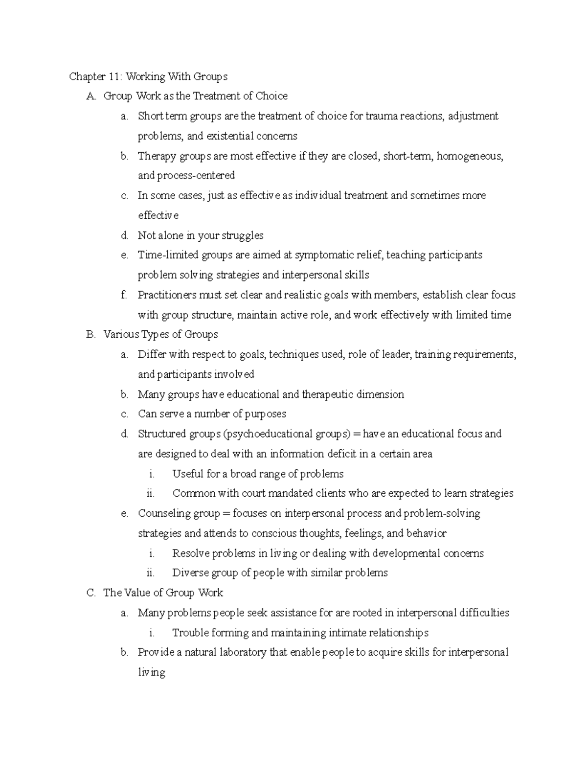 Ch. 11 Notes - introduction to counseling textbook - Deprecated API ...