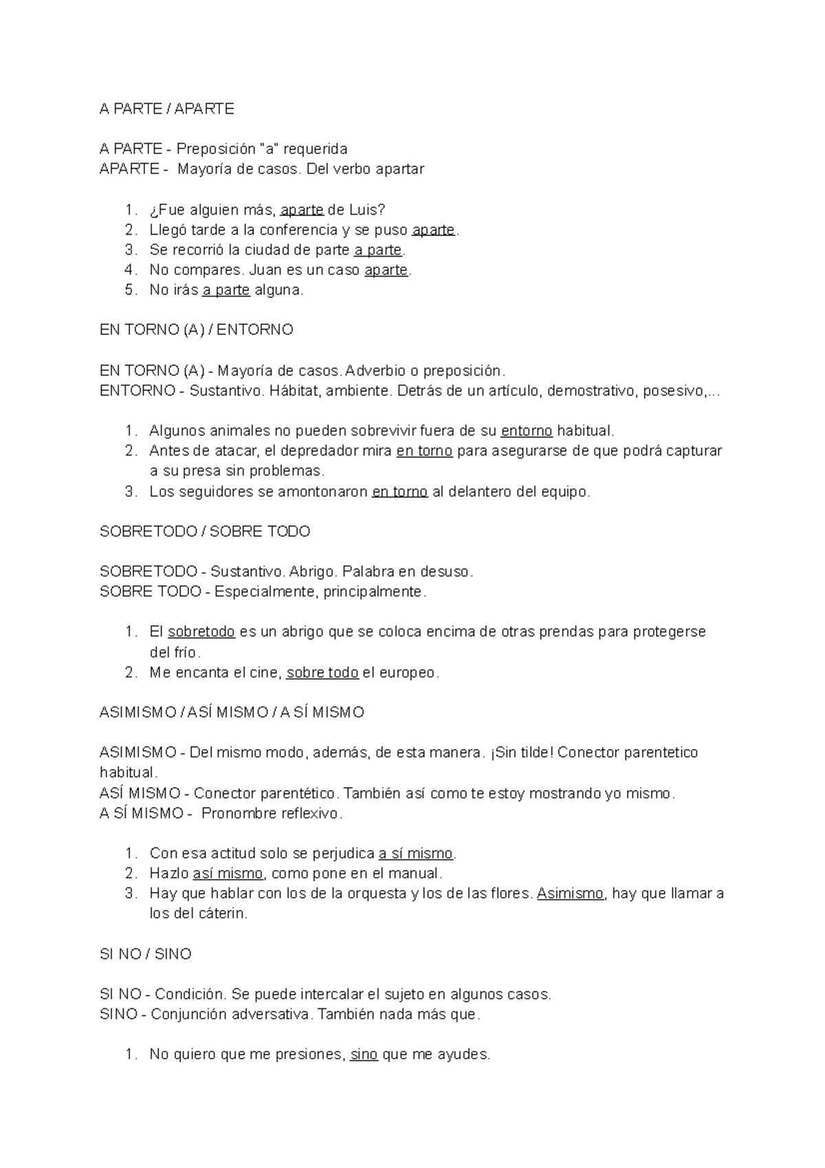 Diferencias "porqué" y más - A PARTE / APARTE A PARTE - Preposición “a ...