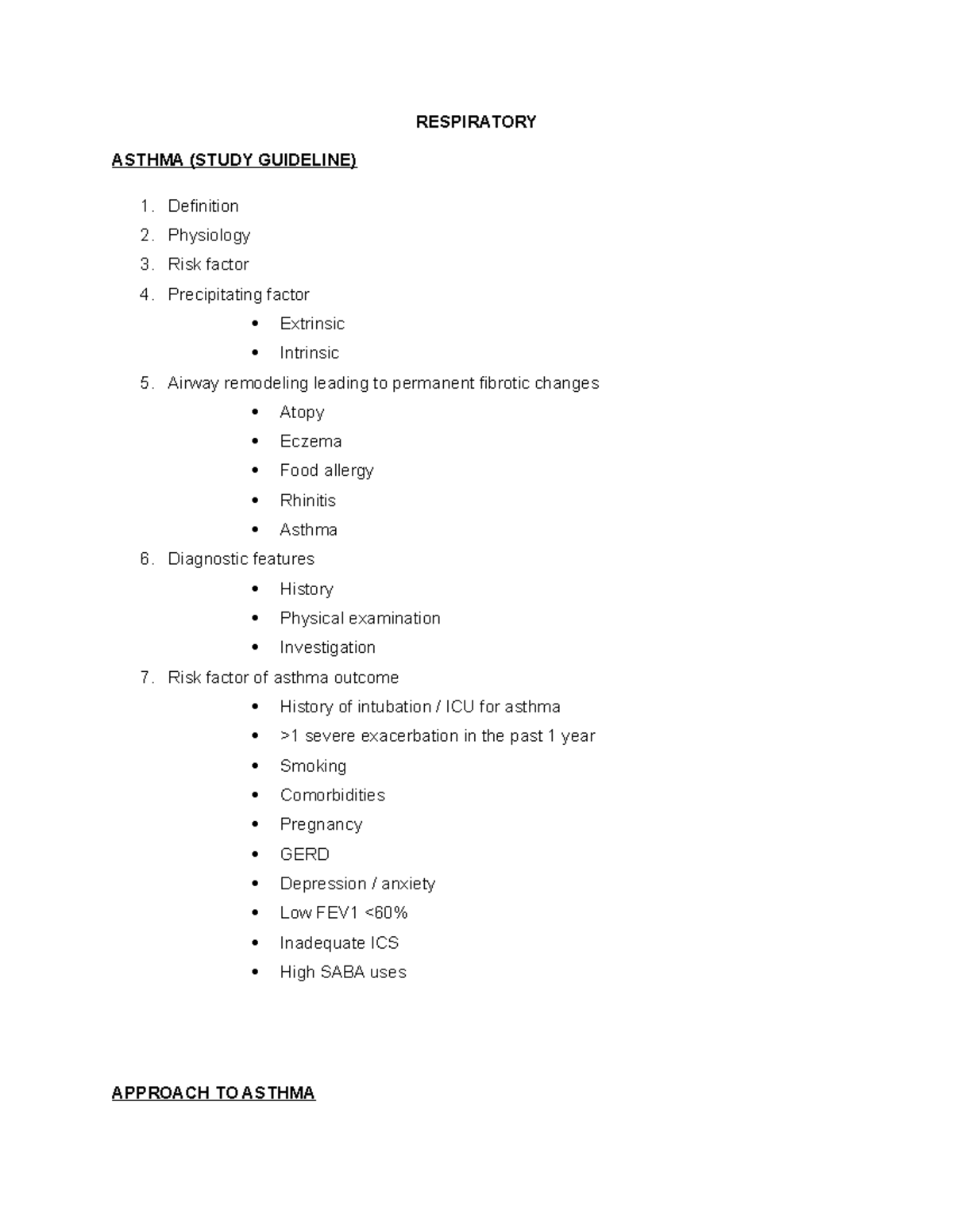 Topics of Respiratory - Summary Clinical Medicine - RESPIRATORY ASTHMA ...