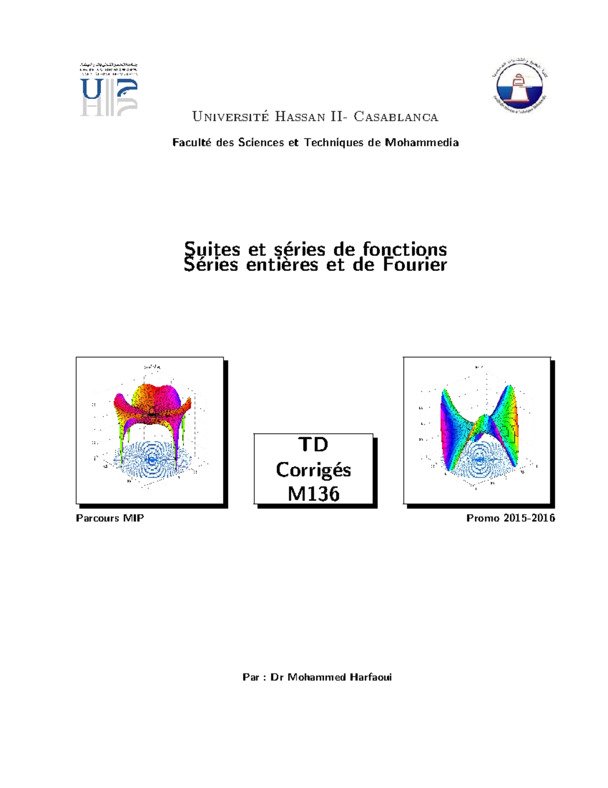TD-M136-corrigé-fourier - Universit ́e Hassan II- Casablanca Facult ́e des Sciences et ...