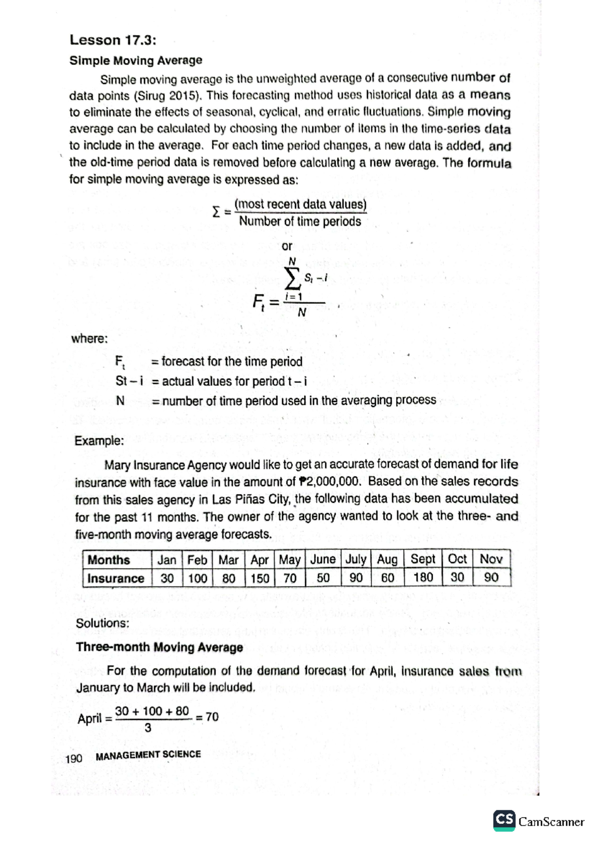 Moving Average & Exponential Smoothing - Lesson 17: Simple Moving ...