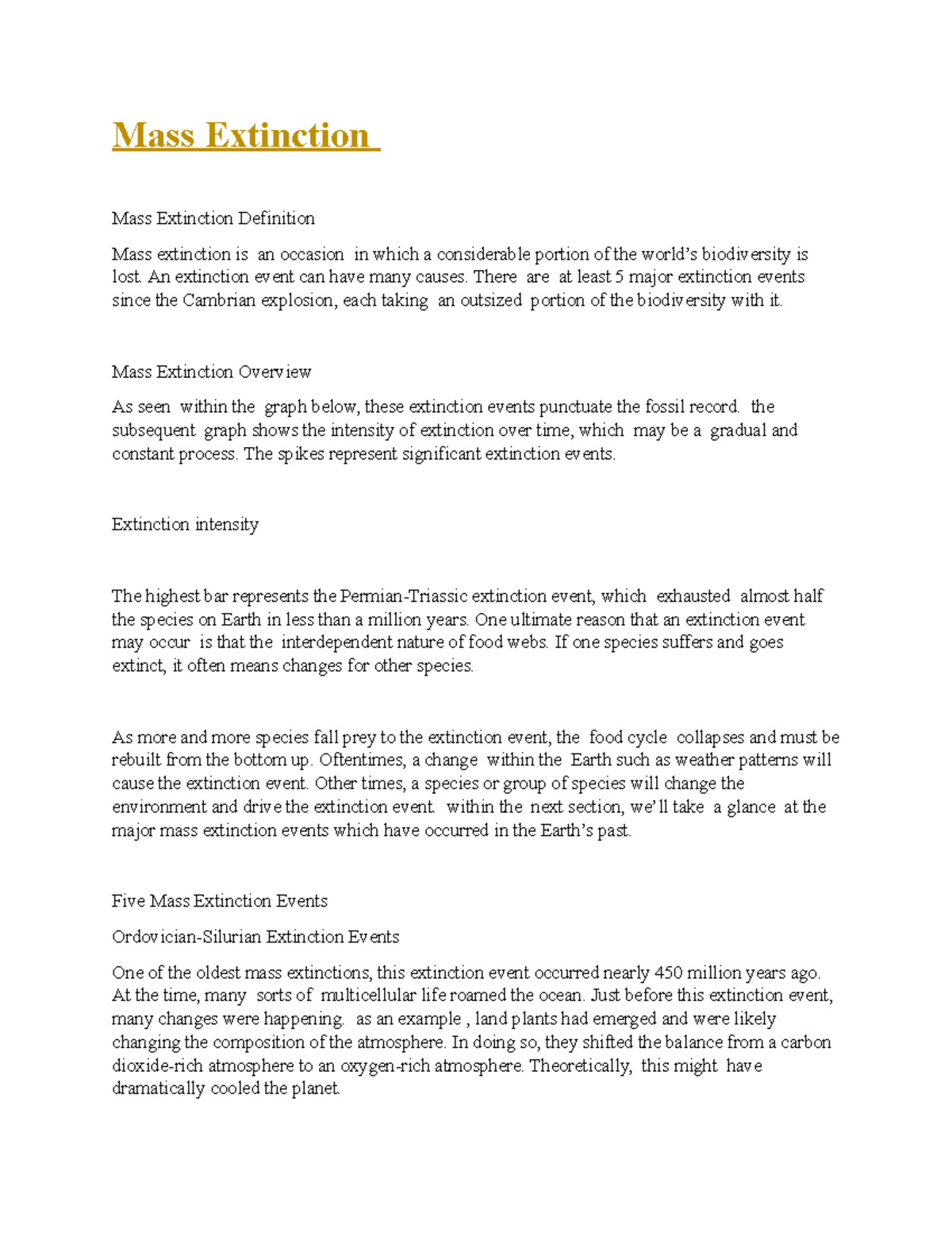 Mass Extinction - Complete explanation -FTBE - Mass Extinction Mass ...