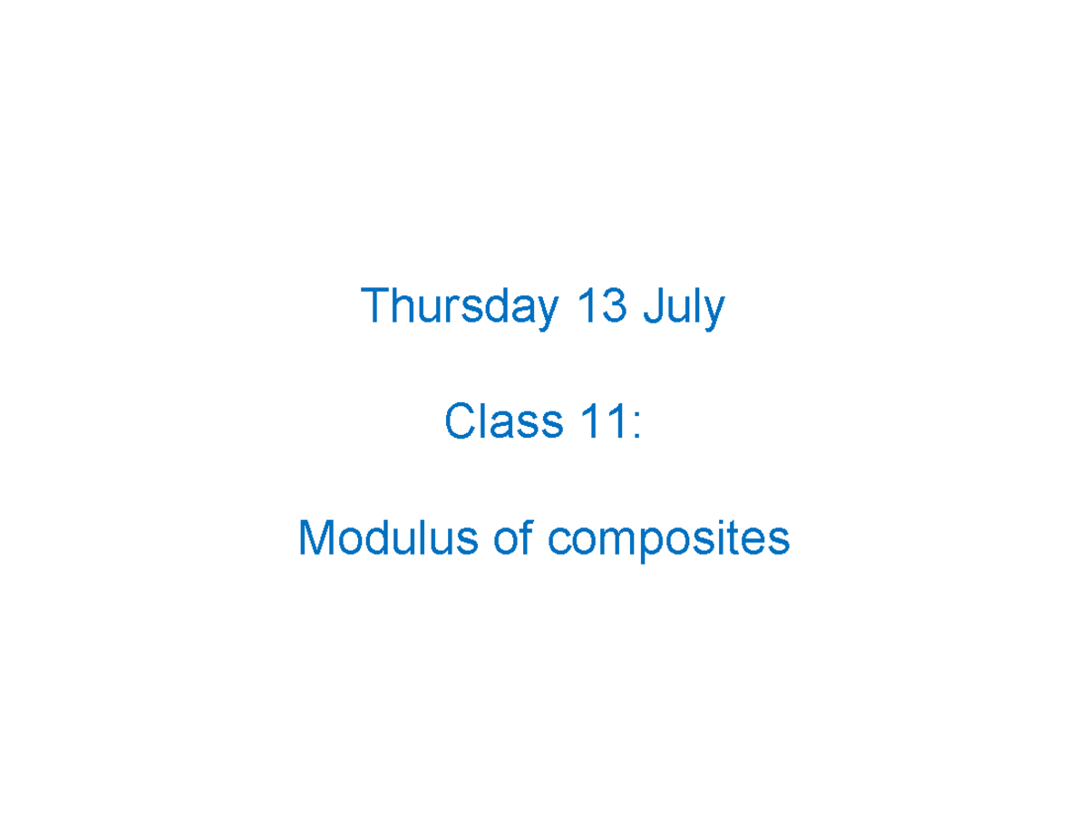 Modulus of Composites Post Lecture Notes on 13 July - MIME 345 - McGill ...