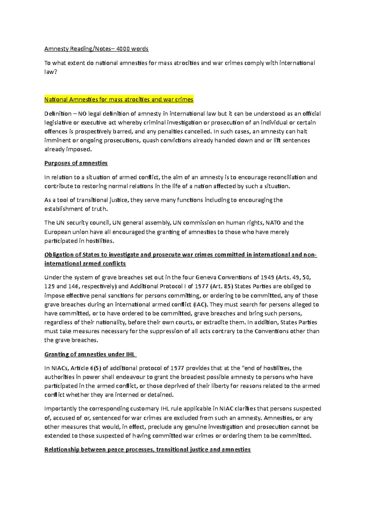 Amnesty - In such cases, an amnesty can halt imminent or ongoing ...