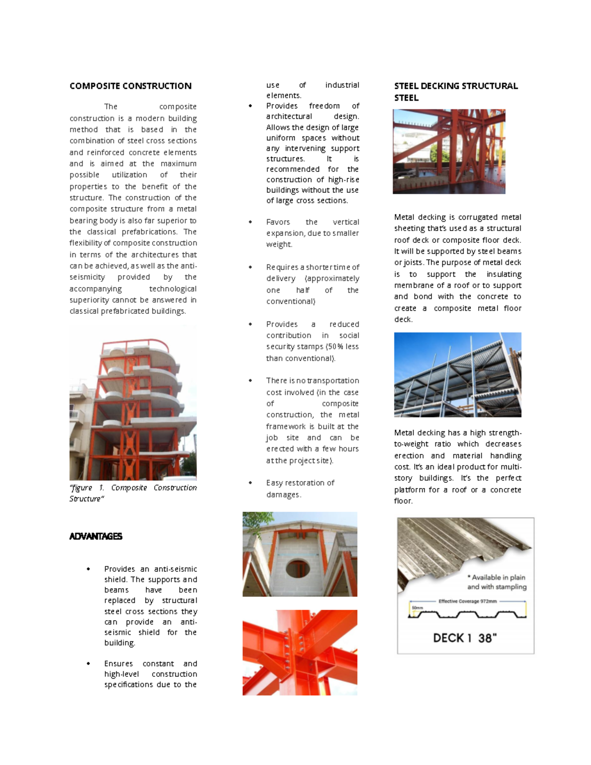 BUILDING TECHNOLOGY RESEARCH - COMPOSITE CONSTRUCTION The composite ...