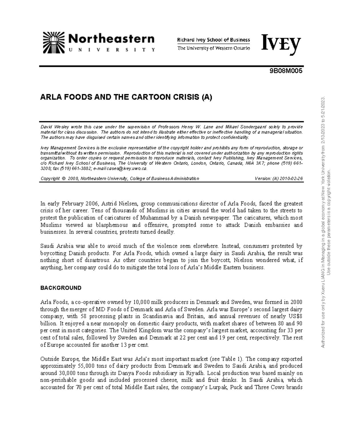 ARLA - look - H 9B08M ARLA FOODS AND THE CARTOON CRISIS (A) David ...