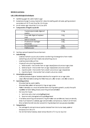 Micro 221 module 1 revision - Micro 221 module 1 revision Lecture 1 ...