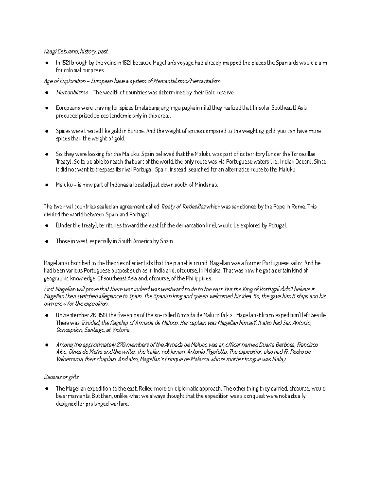 Kaagi THe Philippines and the First Cricumnavigation Notes hihi - Kaagi ...