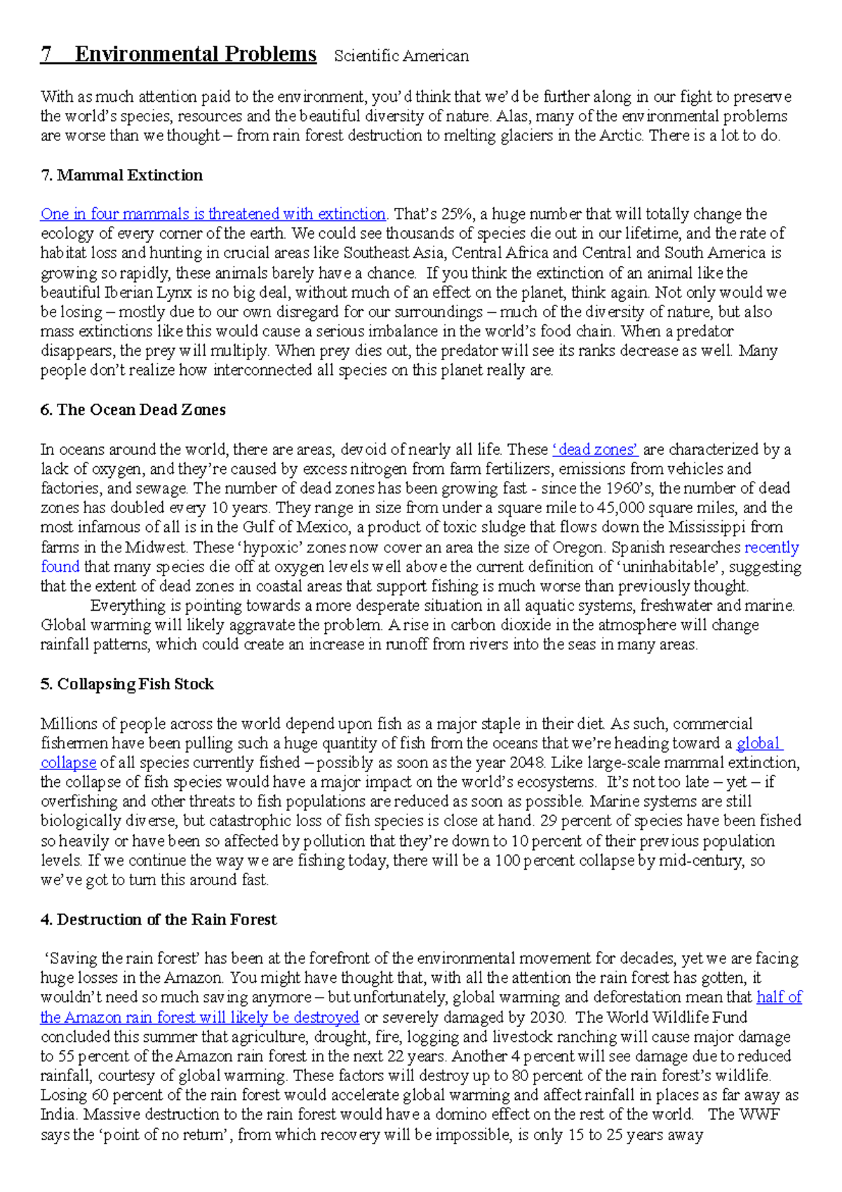 7 environmental problems Wikipedia - 7 Environmental Problems ...