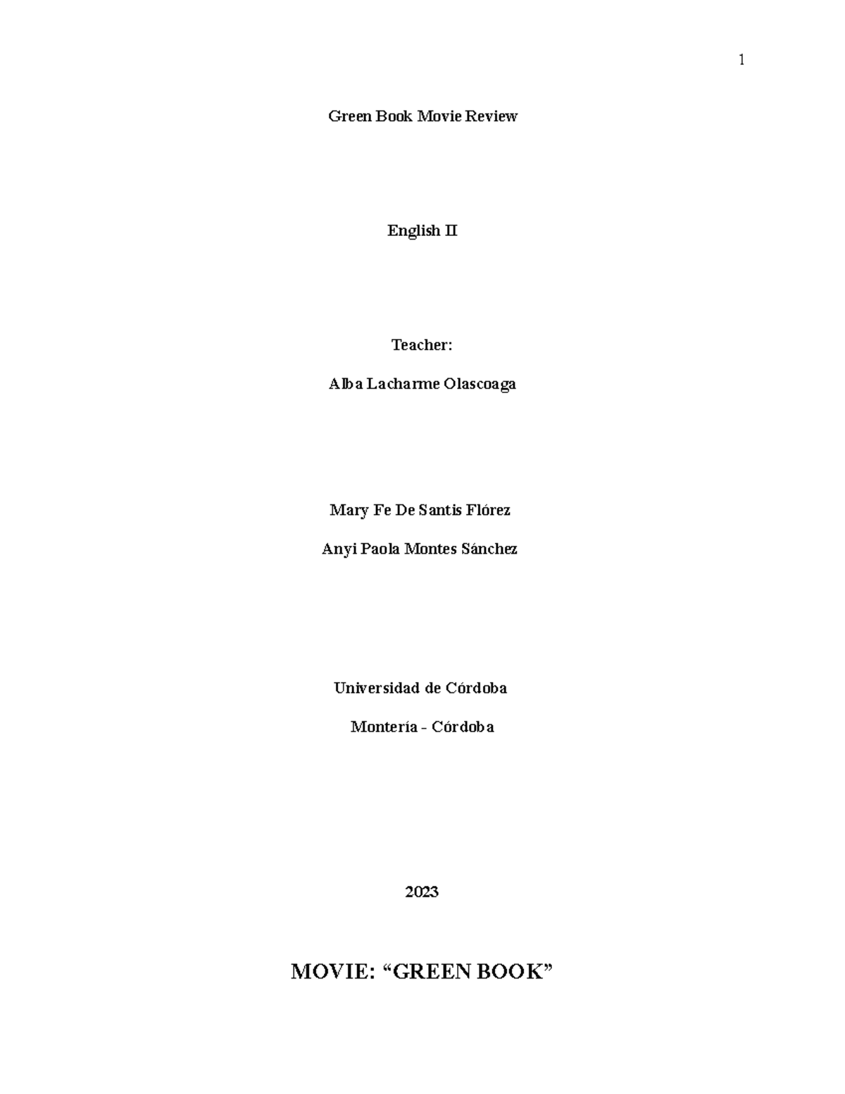 Green Book Movie Review - Green Book Movie Review English II Teacher ...