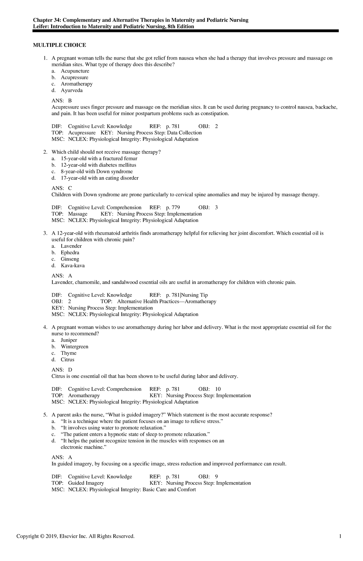 Exam View - Chapter 34 - Chapter 34: Complementary and Alternative ...