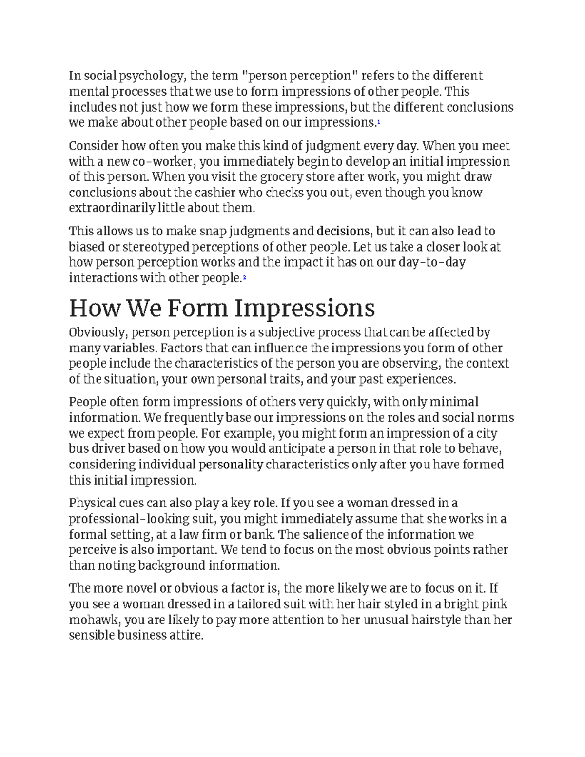 Person Perception - Notes - In social psychology, the term "person ...