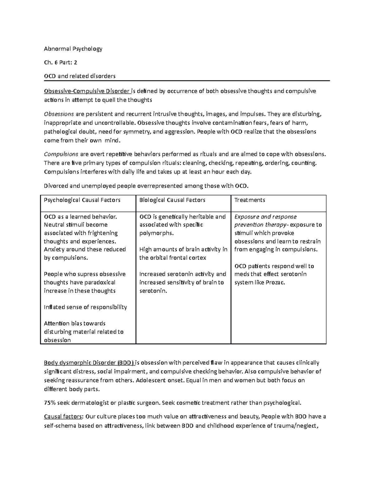 Abnormal Psych ch.6 part 2: OCD - Abnormal Psychology Ch. 6 Part: 2 OCD ...