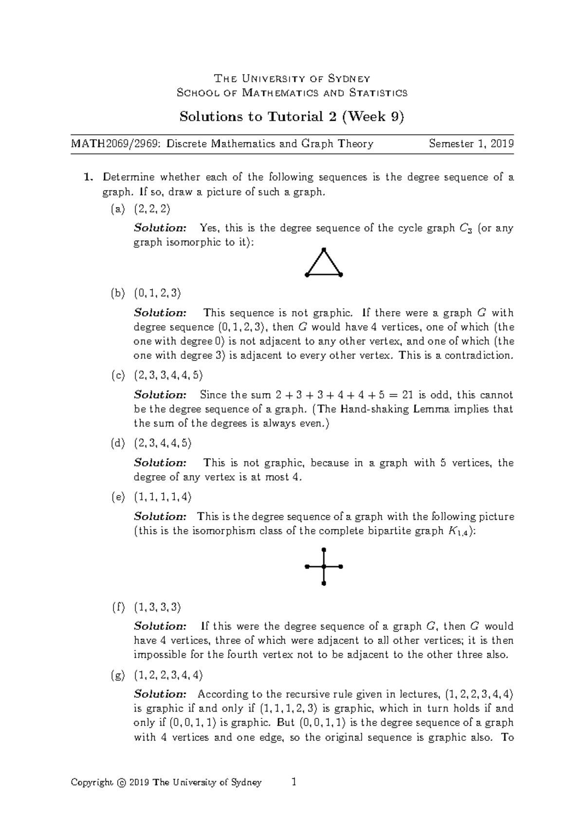 Tut8s - The tutorial questions with solution - The University of Sydney ...