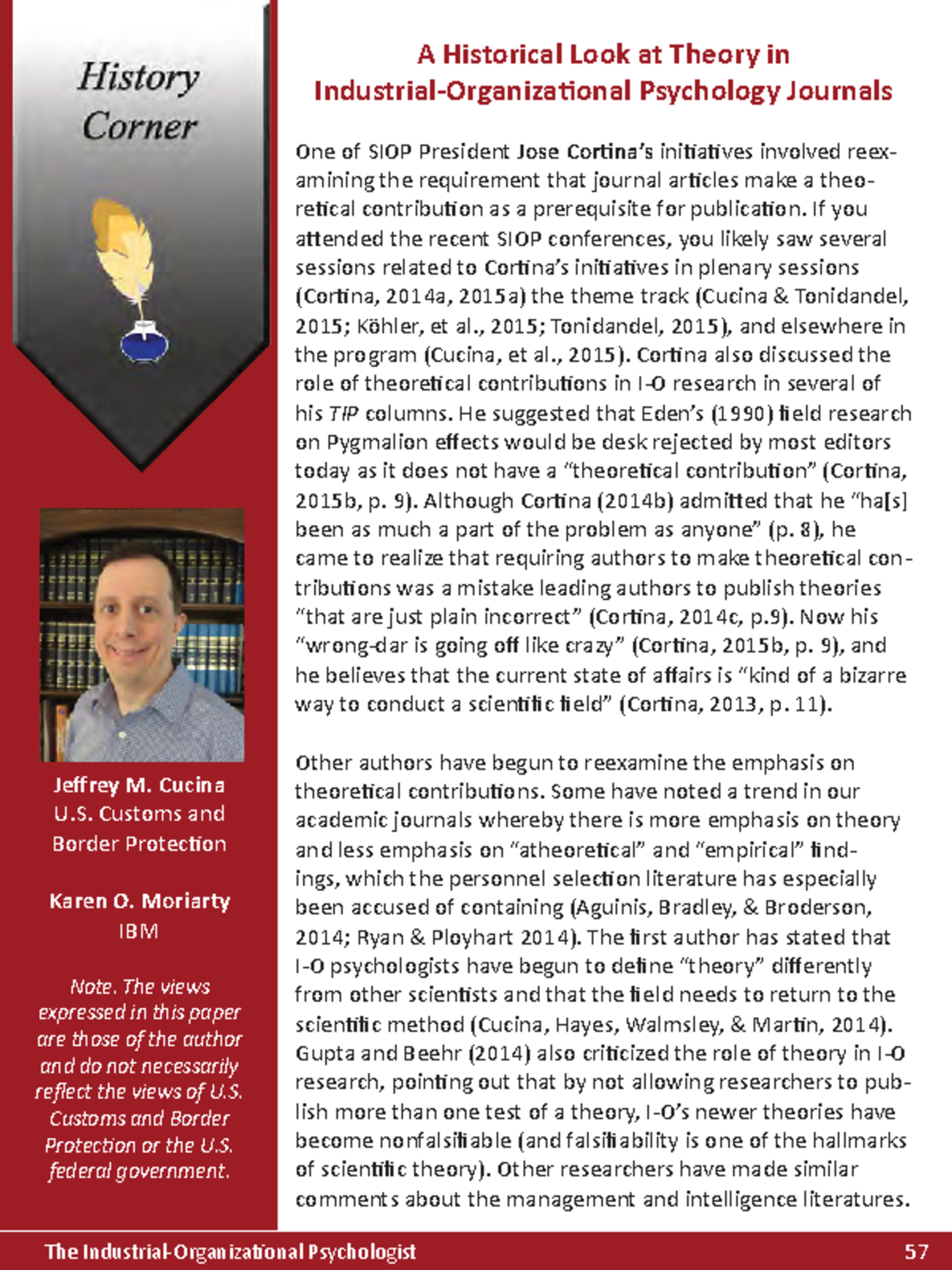 Hc1 - The Industrial-Organiza琀椀onal Psychologist 57 A Historical Look ...