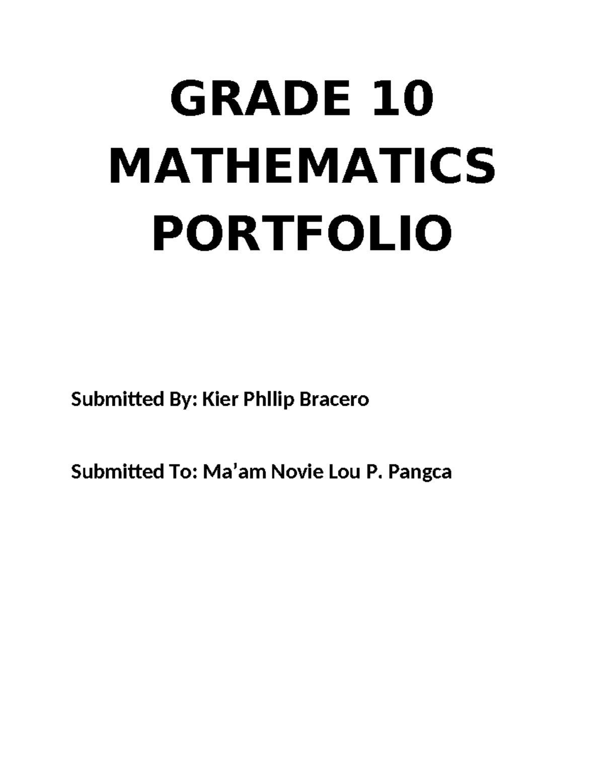 Math title - mat tutorial - Mathematics in the Modern World - GRADE 10 ...