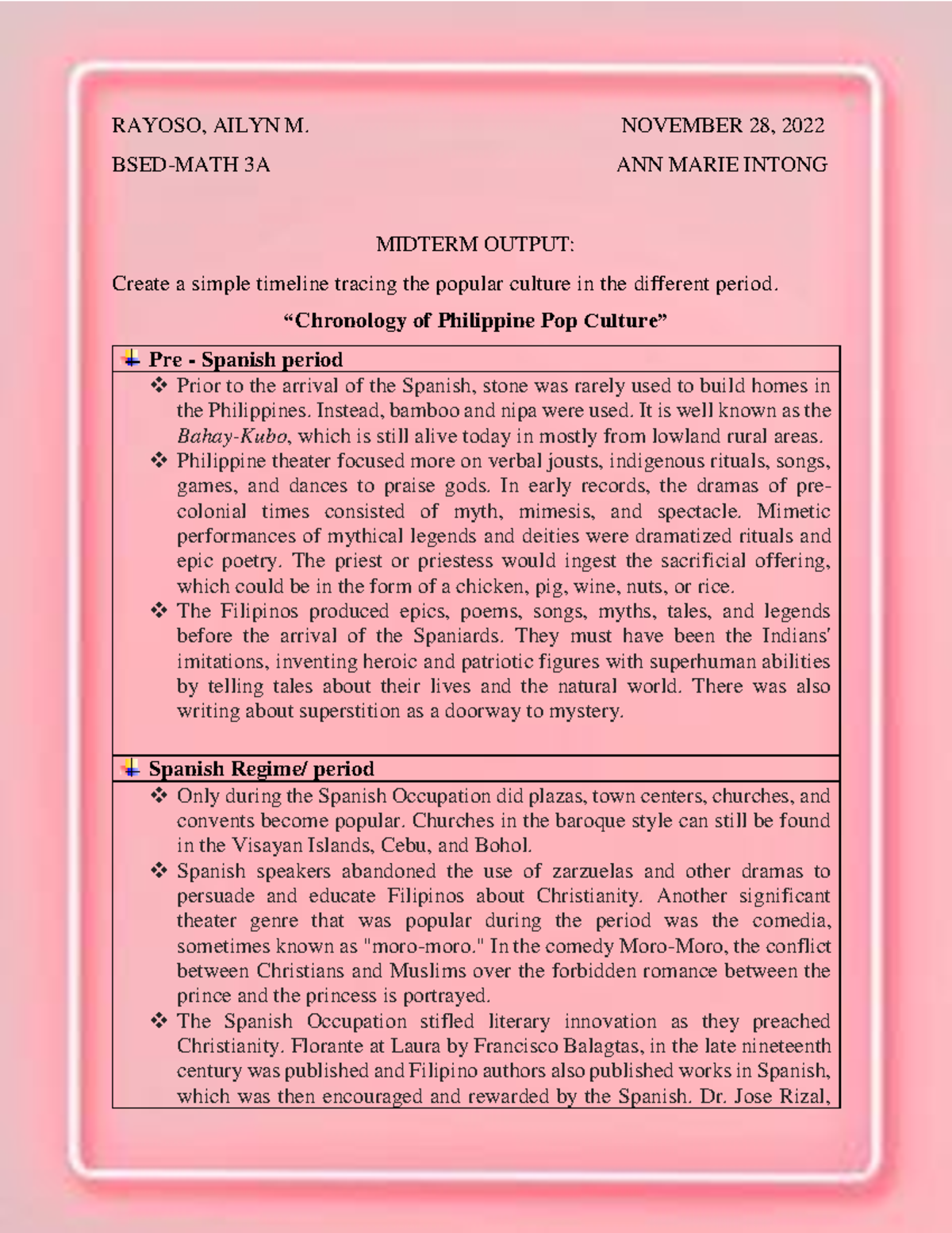 Mid term - My work. - RAYOSO, AILYN M. NOVEMBER 28, 2022 BSED-MATH 3A ...