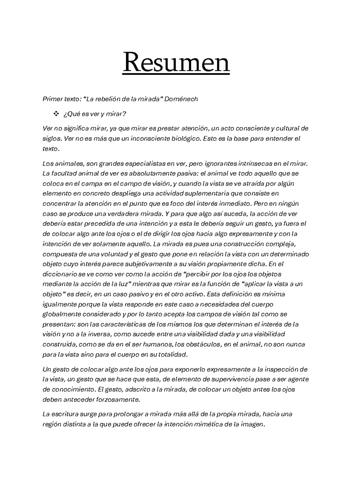 Mi resumen del parcial del comuniacion 1 - Resumen Primer texto: “La ...