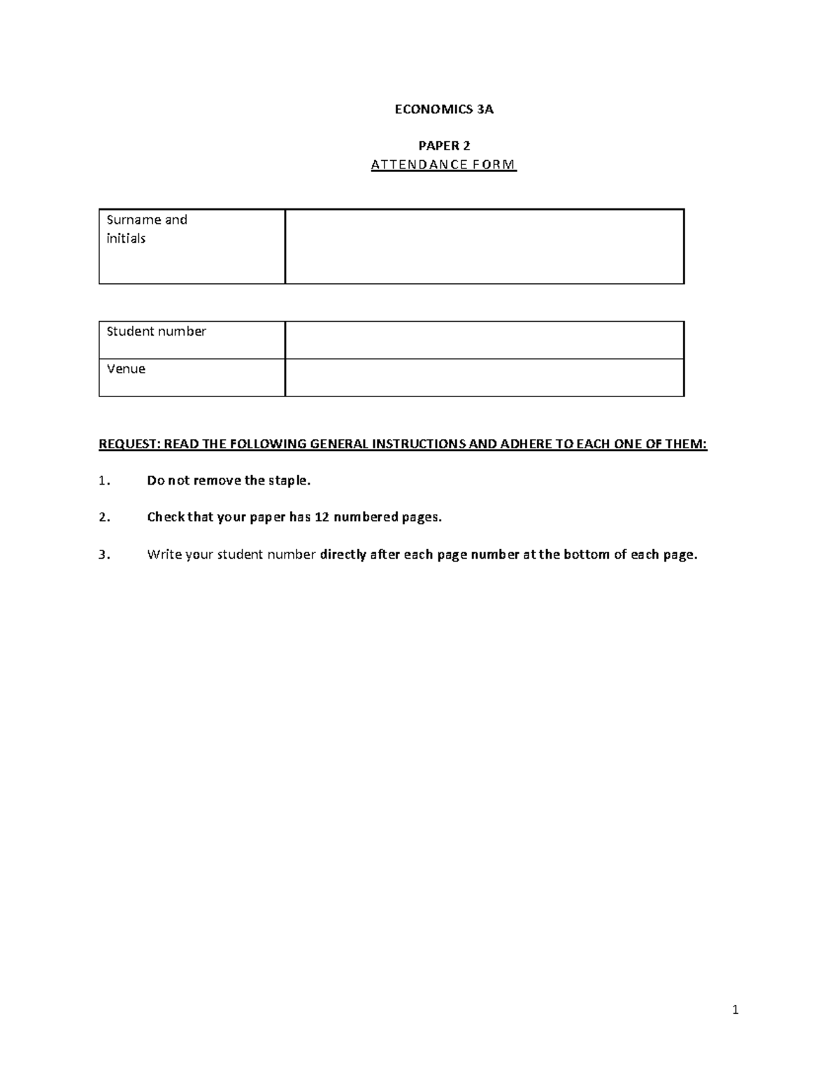 ECO3AA3-SUPP - Supplimentary exam past paper to help prepare for the ...