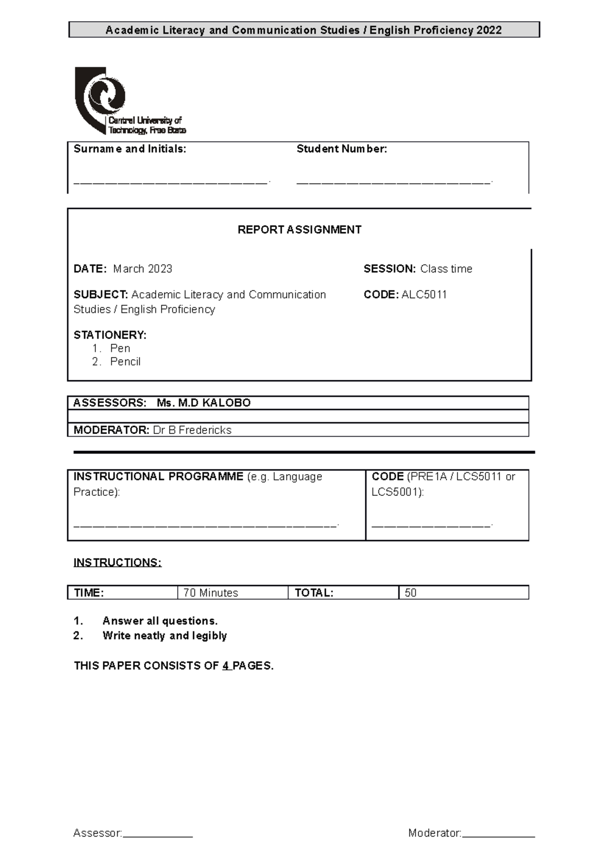 Report assignment 2023 S1 DK - Surname and Initials ...