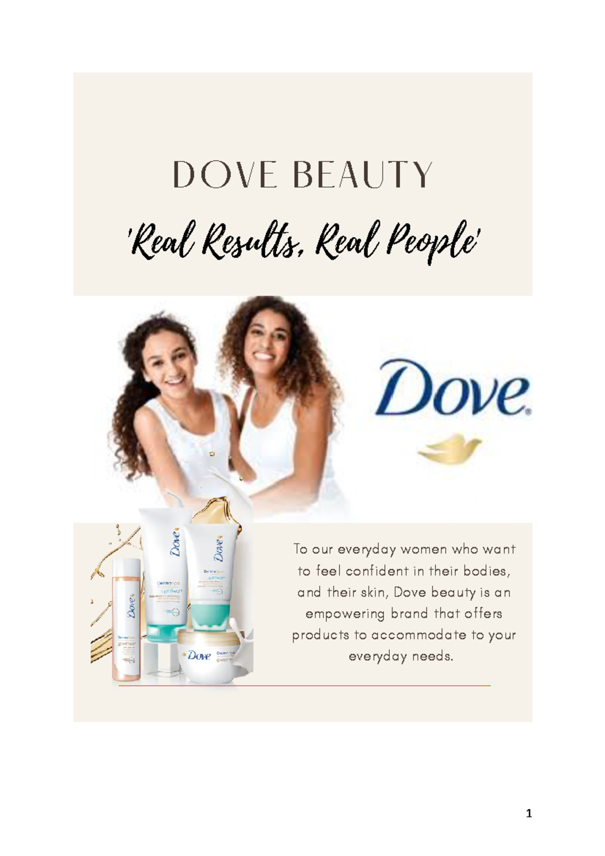 A4 marketing - dove beauty - >b YTi 7R RXU HYHU\GD\ ZRPHQ ZKR ZDQW ...
