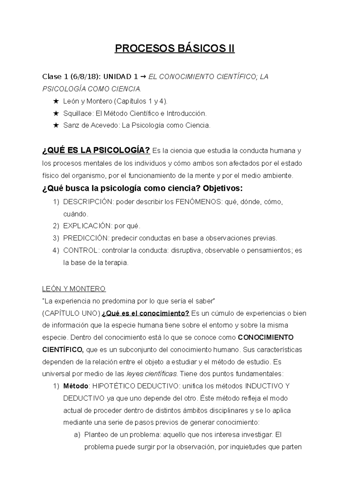 Procesos Básicos II - PROCESOS BÁSICOS II Clase 1 (6/8/18): UNIDAD 1 → EL CONOCIMIENTO ...