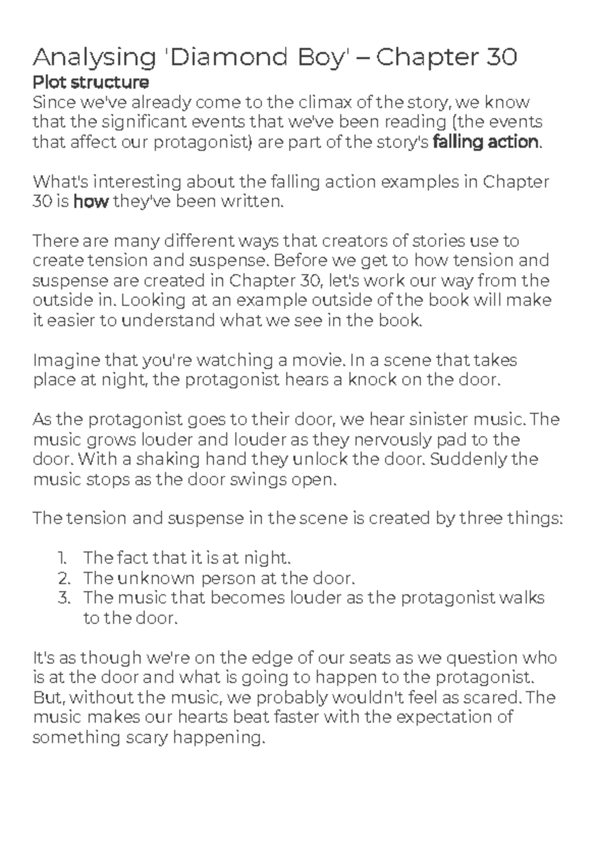 Summary of Chapter 20 Diamond boy - Analysing 'Diamond Boy' – Chapter ...