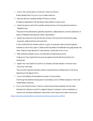 UNIT 8 LAB. Forensic Science Unit 8 Lab - UNIT 8 LAB Is Fire a Solid, a ...