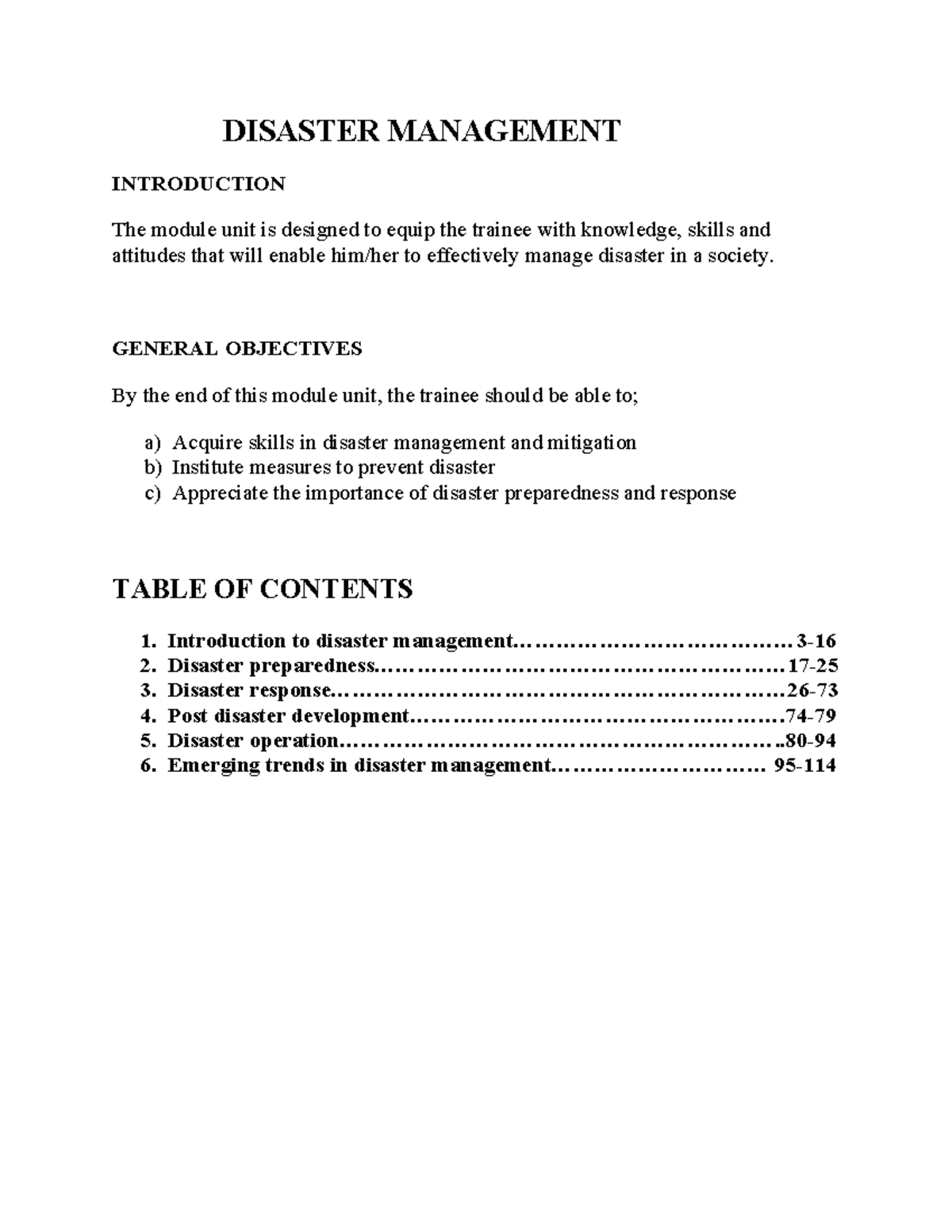 Disaster Management (1) knec 2024 notes - DISASTER MANAGEMENT ...