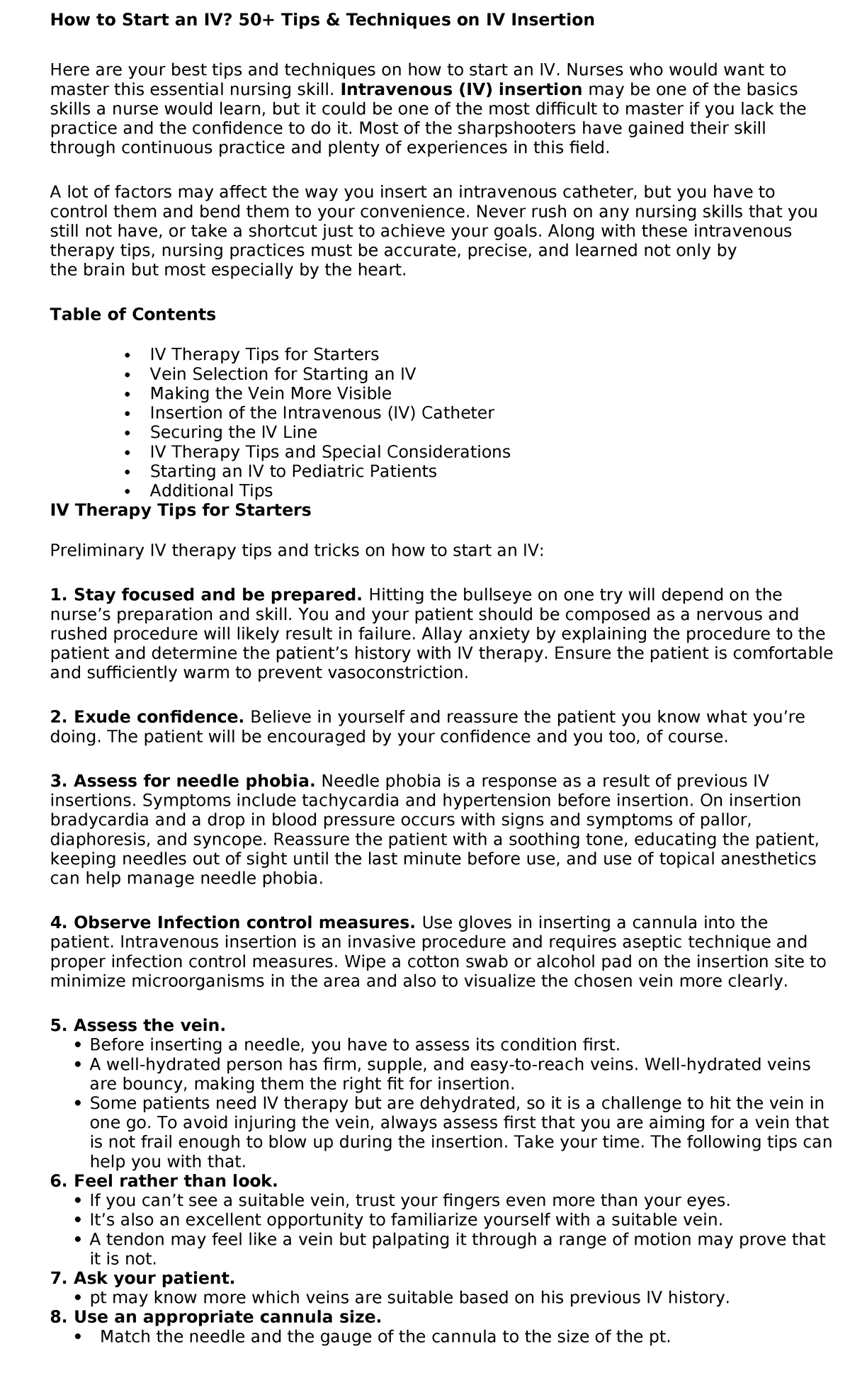 IV Therapy - FUNDAMENTAL OF NURSING - How to Start an IV? 50+ Tips ...