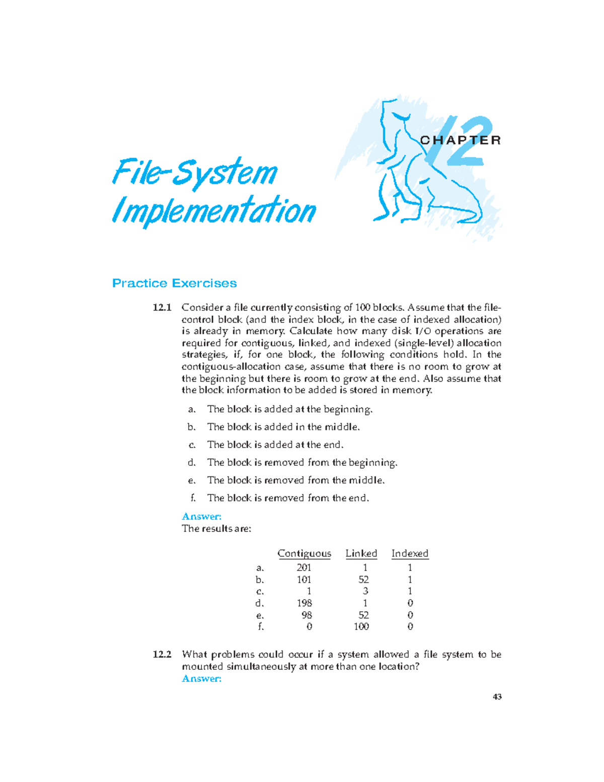 Cap.12 - File-System Implementation - Solution Manual Operating Systems Tanenbaum - 12 CHAPTER ...