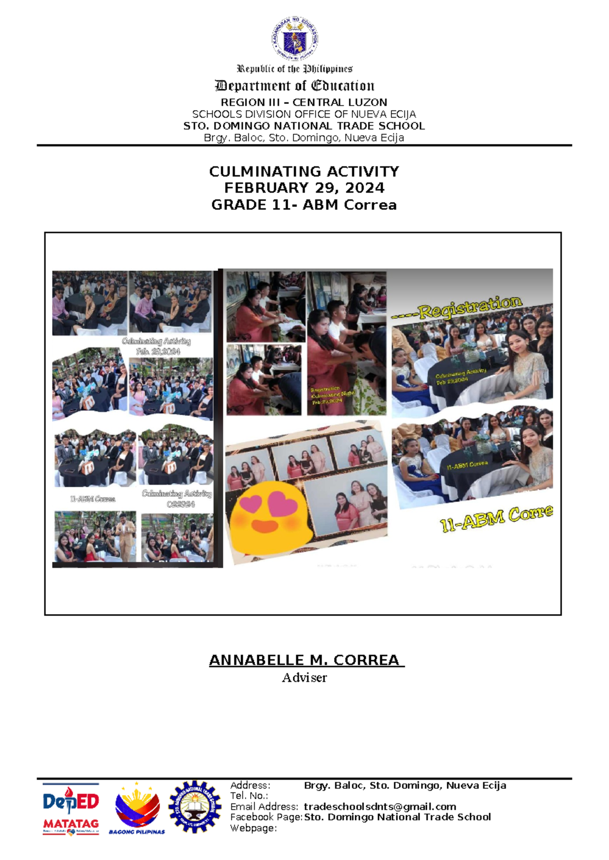 ACR-Culminating-2024 - Bachelor of Secondary Education Major in ...