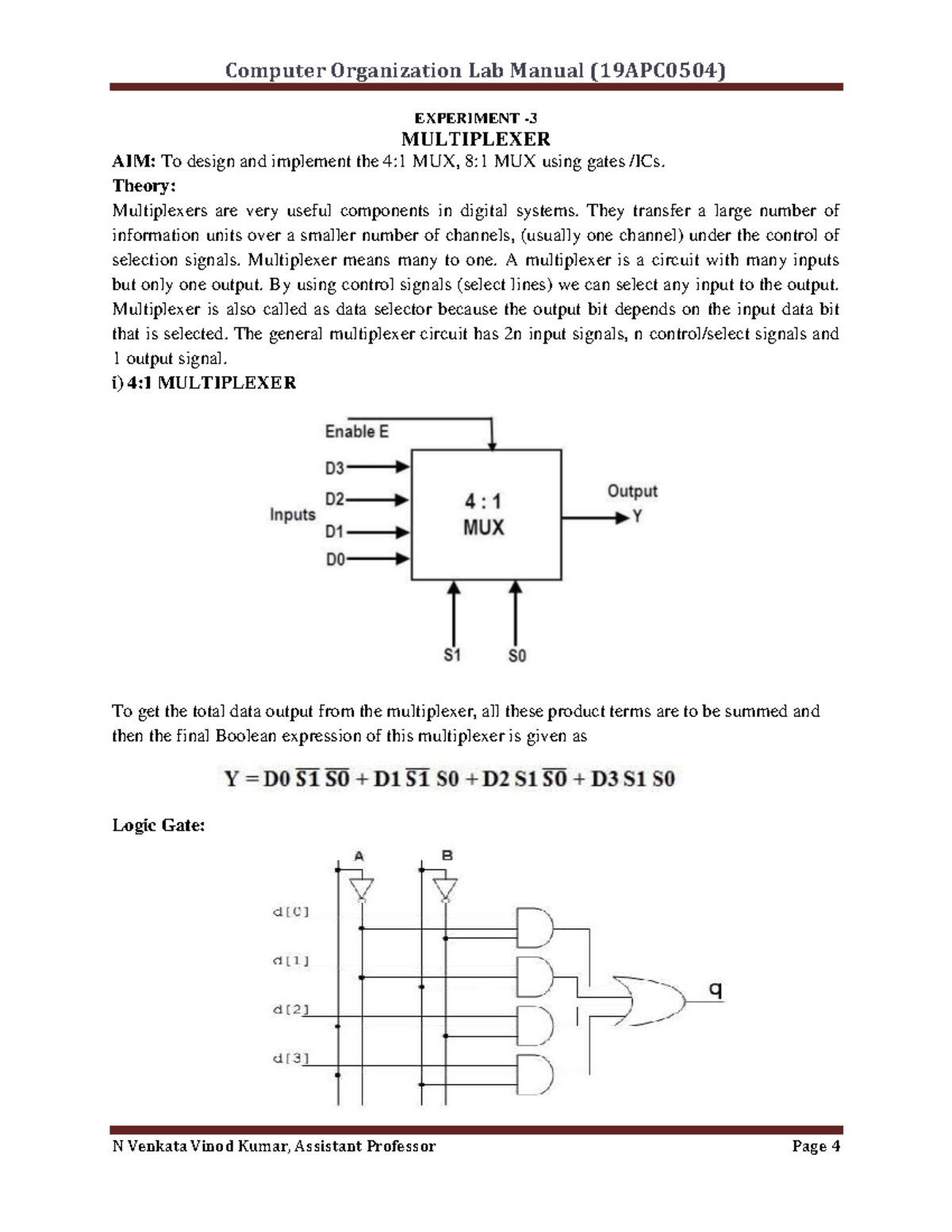 NAND and NOR gates - Computer Organization Lab Manual (19APC0504) N ...
