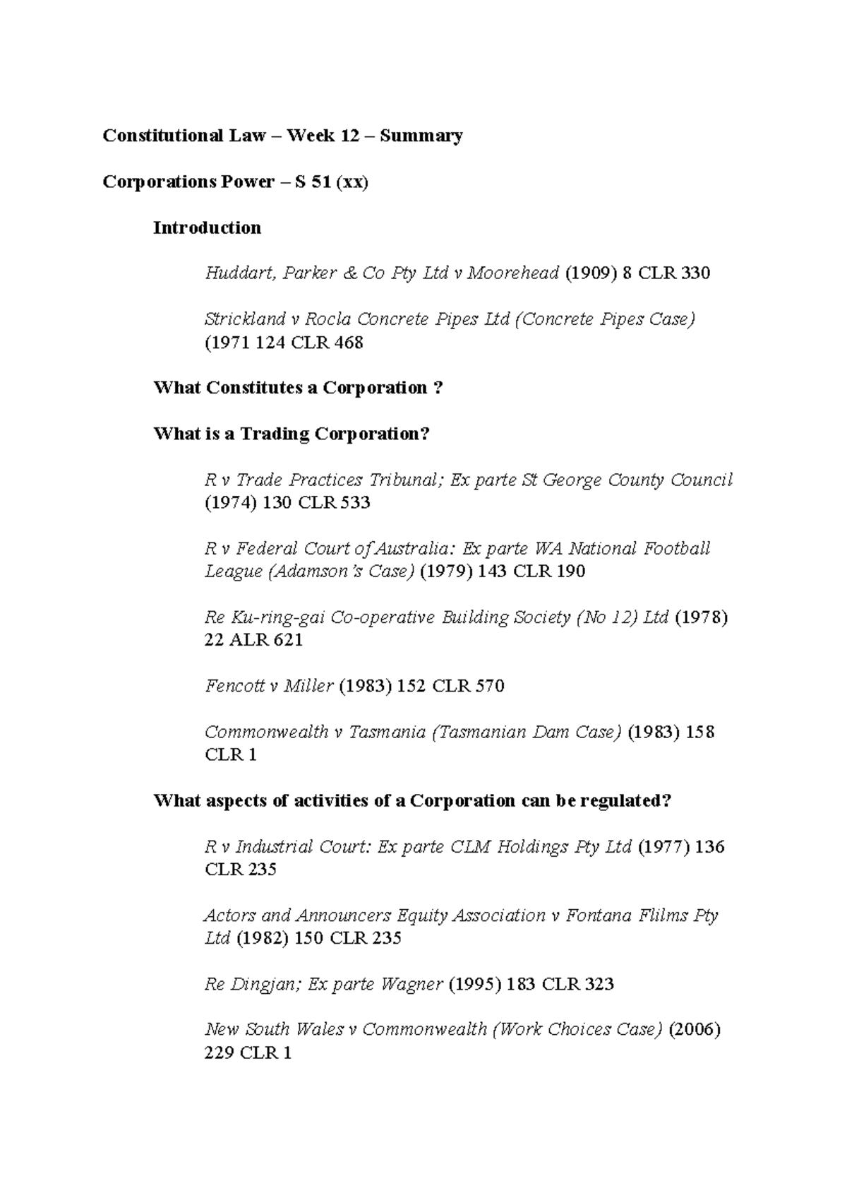 Constitutional Law - Week 12 - Summary - Constitutional Law – Week 12 ...
