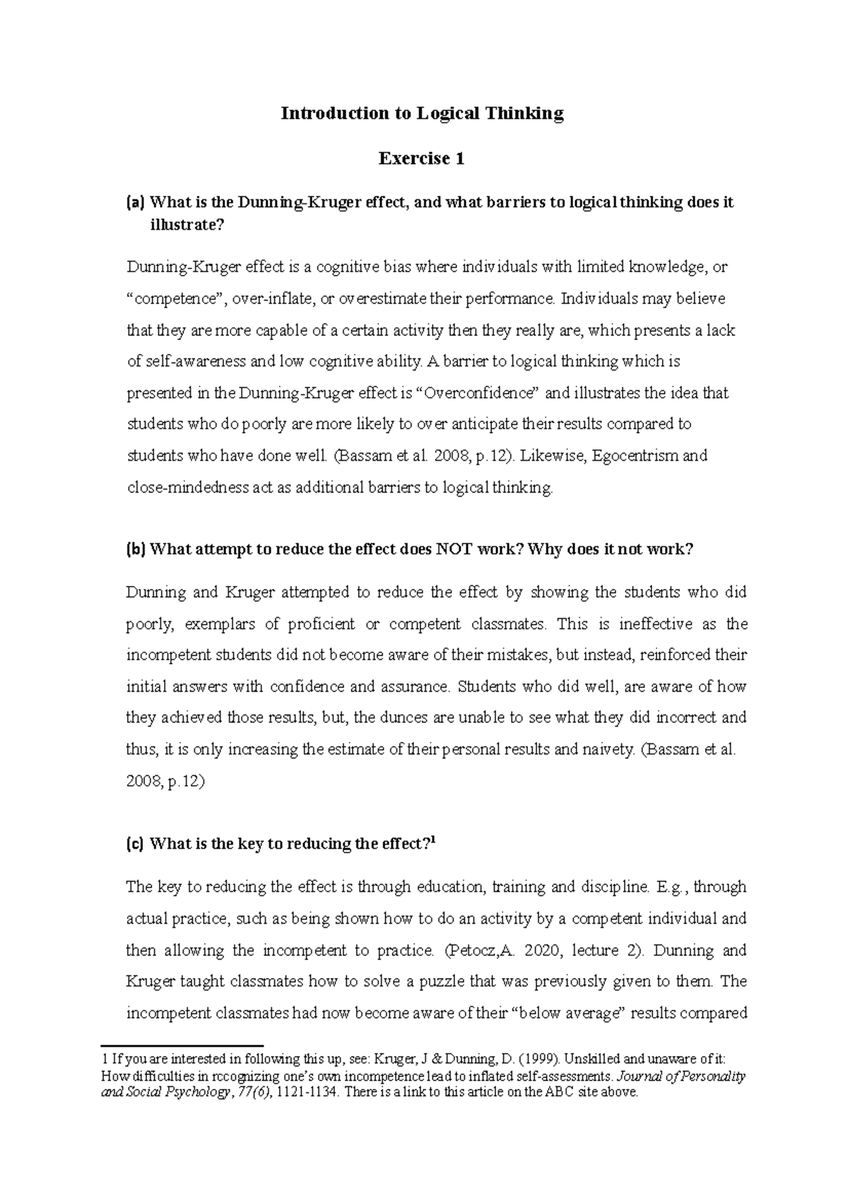 Introduction to Logical Thinking Portfolio- Final Copy - Introduction to Logical Thinking ...
